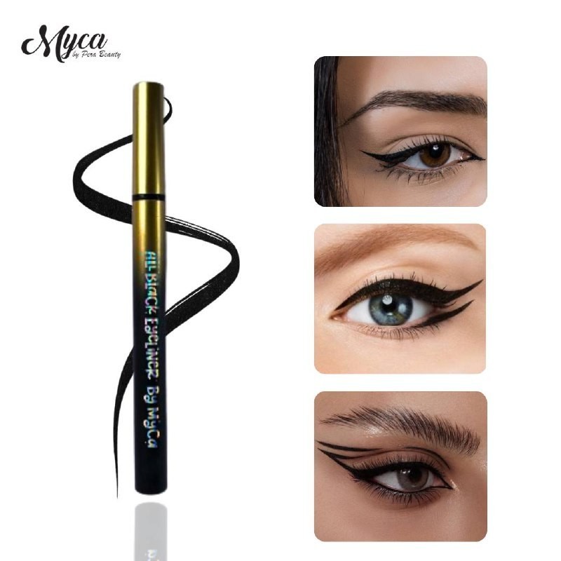 MYCA Eyeliner All Black Pigmented Smooth Cat Wing Cat Eye Penggaris ...