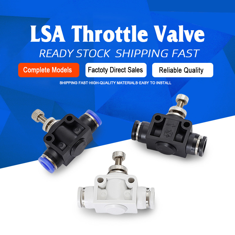 Pneumatic Air connector PA LSA 4 6 8 10 12mm Pipe OD regulating valve ...