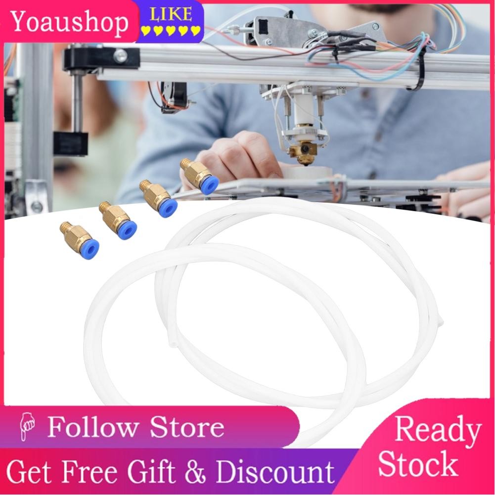 Yoaushop Pneumatic PTFE Tubing Kit Tube Connector with Brass PC4-M6 ...