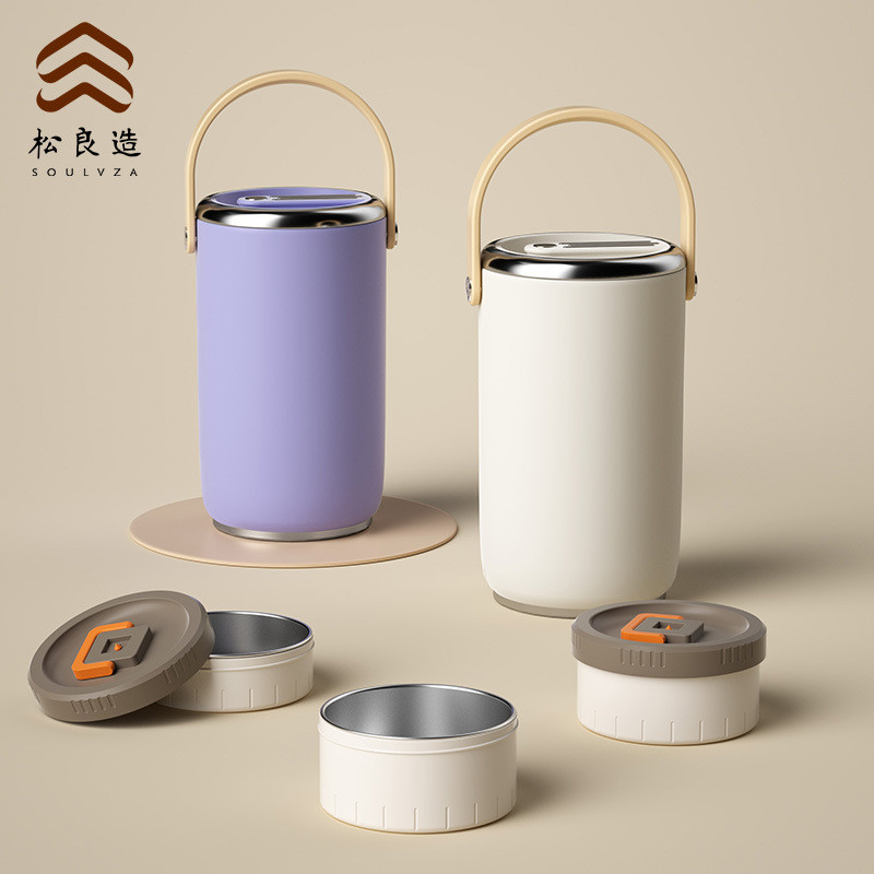 Kotak makan tengah hari keluli tahan karat periuk angkat pengekal suhu ...