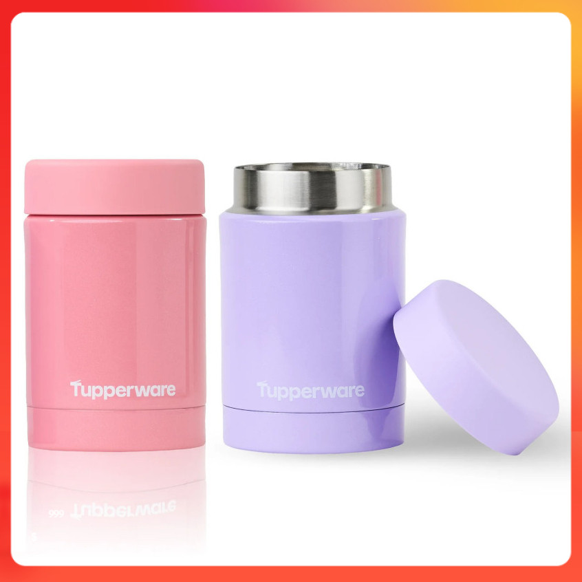 Tupperware 250ml Mini Thermal Food Jar Pink Purple Light Weight Easy ...