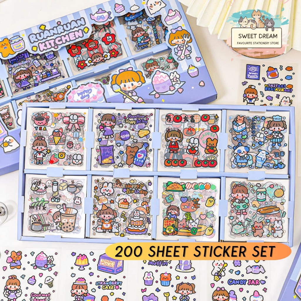 200 Sheets Piece RUAN RUAN Kitchen Special Edition DIY Sticker Gift Set ...