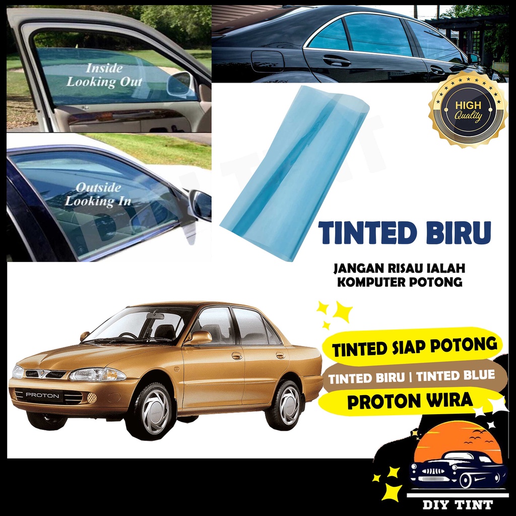 Proton Wira_TINTED CROMAX BIRU/Blue Tinted/ Tinted Kereta /Car Window ...