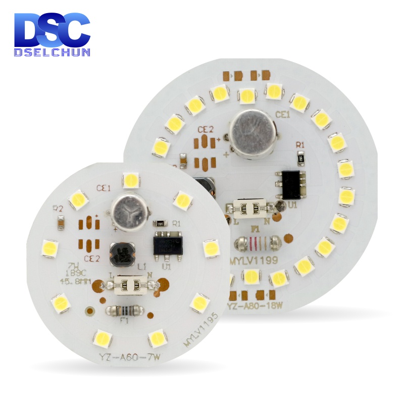 DSELCHUN LED Chip for Light Bulb 5W 7W 9W 12W 15W 18W 2835SMD DOB Round ...