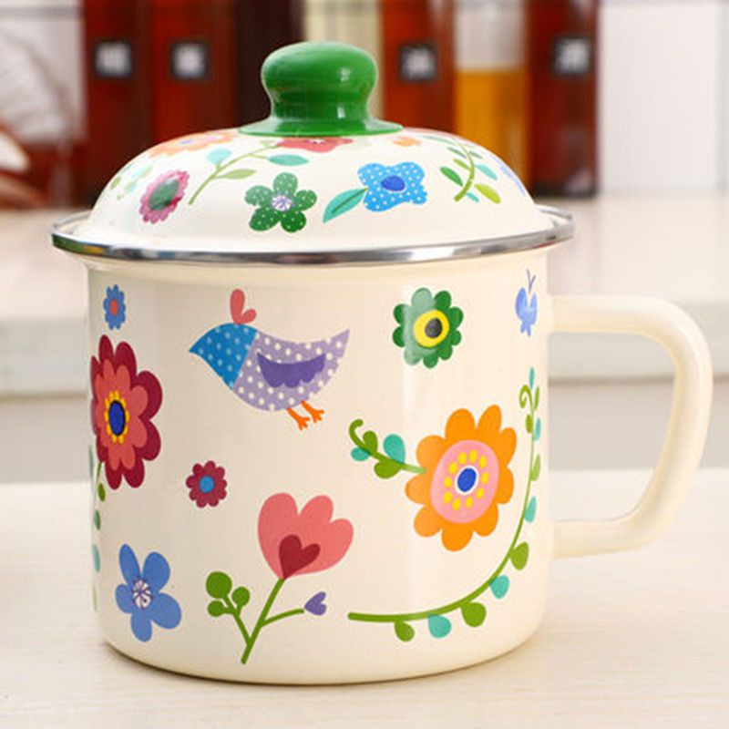Enamel Mug With Handle Simple Vintage Traditional Kole Air Ayan Biasa ...