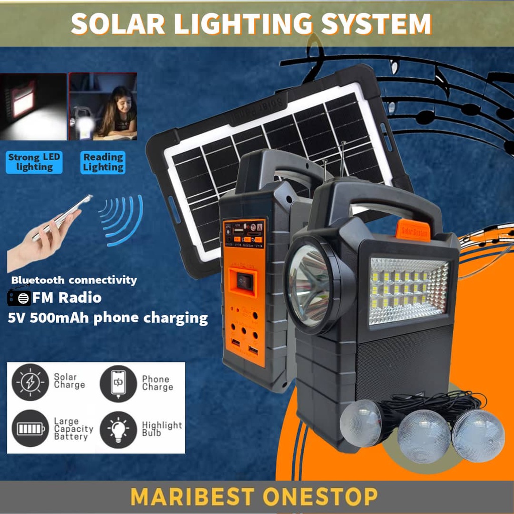 Multifunction YOBOLIFE Solar Lighting System Bluetooth FM Radio MP3 ...
