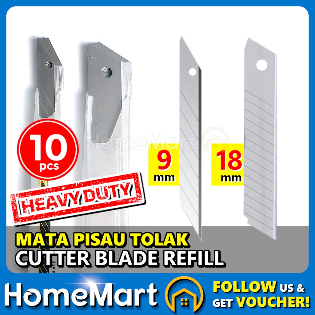 Utilities Knife Cutter Blade Blades Refill 9mm 18mm Mata Pisau Cutter Small Cutter Mata Pisau ...