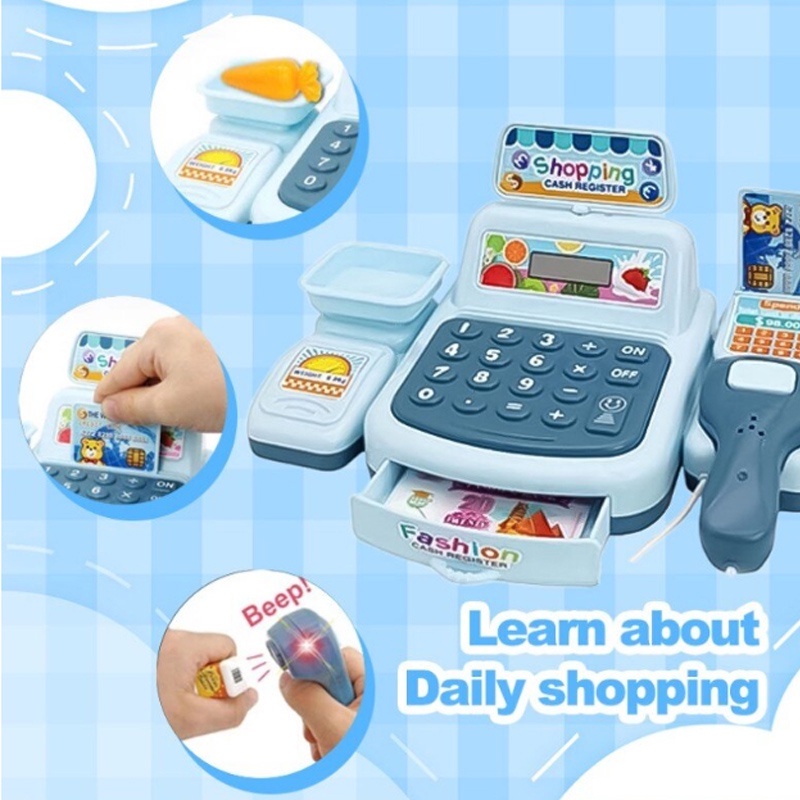 Cashier Machine Toys Children Pretend Play Set Simulated Supermarket ...