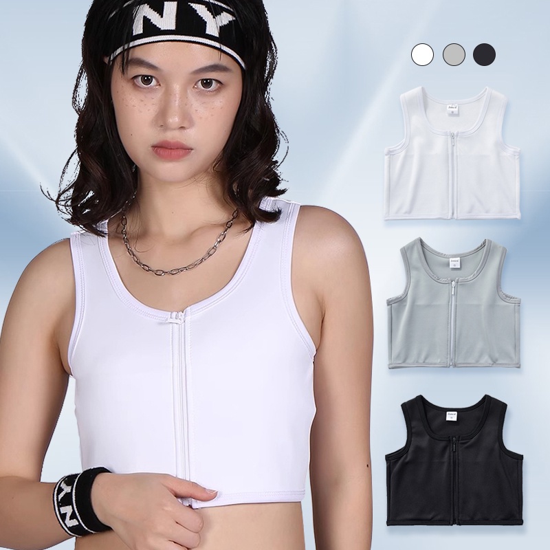 Front Zipper Bandage Chest Binder Baju Melayu Budak Short Breathable