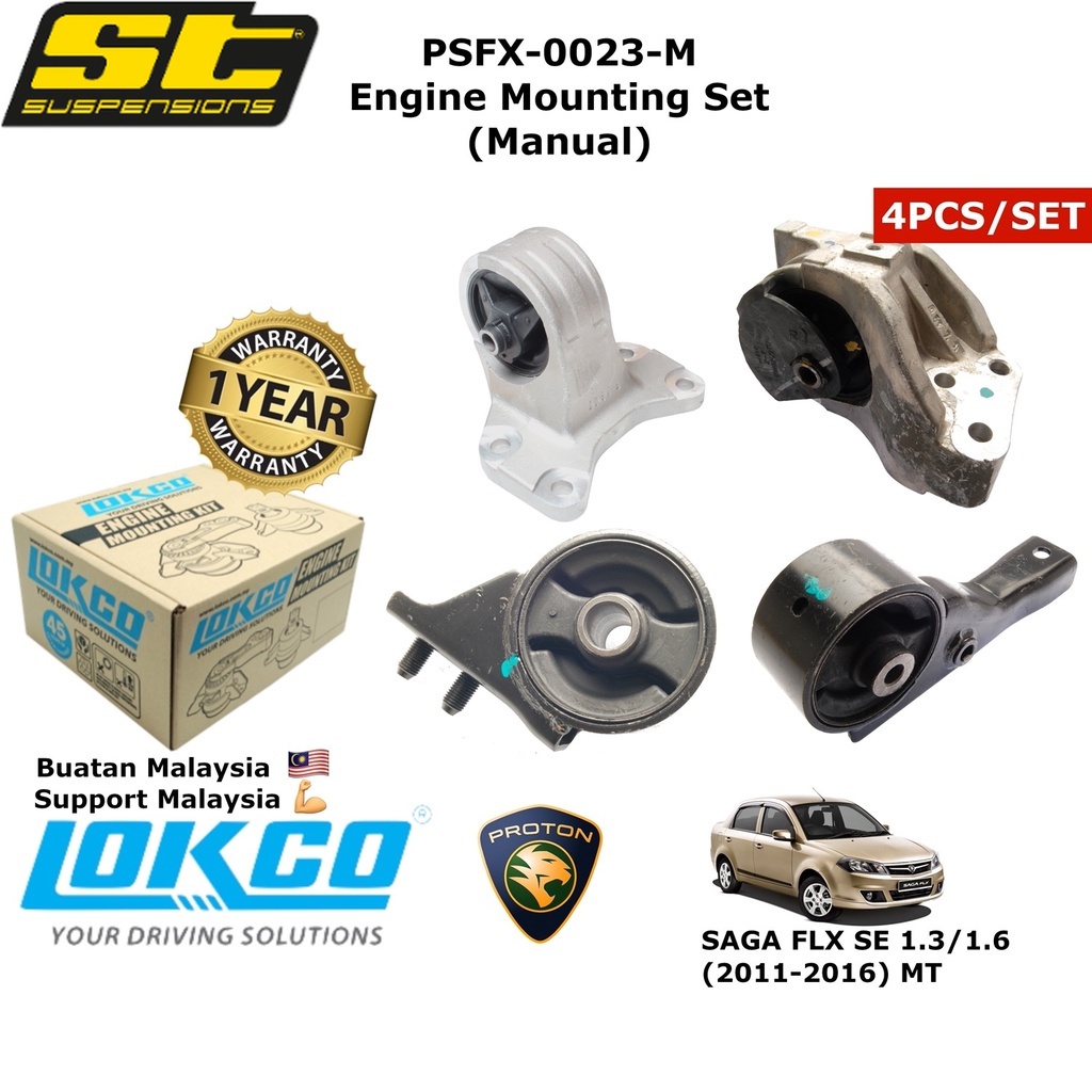 PSFX-0023-M LOKCO ENGINE MOUNTING SET(4PCS) FOR PROTON SAGA FLX 1.3/1.6 ...