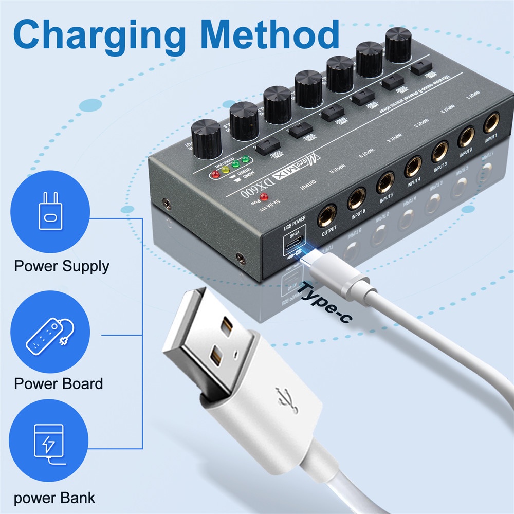 Upgraded DX400 DX600 DX800 Ultra Low Noise 4/6/8 Channel Line Mixer ...