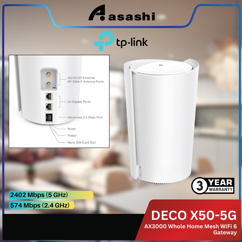 TP-Link Deco X50-5G 5G AX3000 Whole Home Mesh WiFi 6 Gateway | Shopee Malaysia