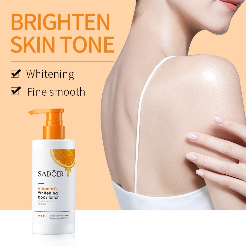 SADOER Vitamin C Whitening Body Lotion for Moisturizing Hydrating and Brightening 250g | Shopee ...