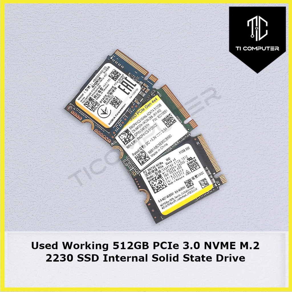 Used Working 512GB PCIe Gen4x4 NVME M.2 2230 SSD Internal Solid State ...