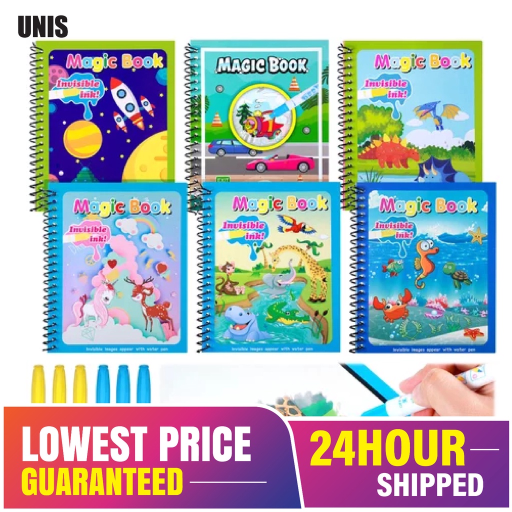 Colourful Magic Water Drawing Book Writing Doodle Book with Magic Pen ...