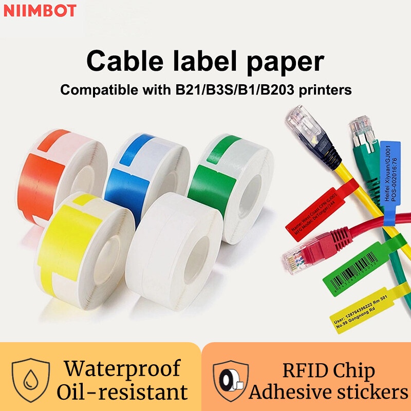 NIIMBOT B21/B1/B203/B3S Cable label printing sticker communication ...