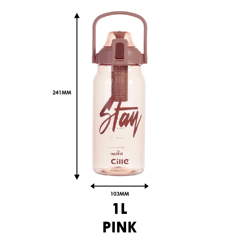 Cille Tritan Water Bottle BPA-Free Plastic Hand Carry Water Bottle ...