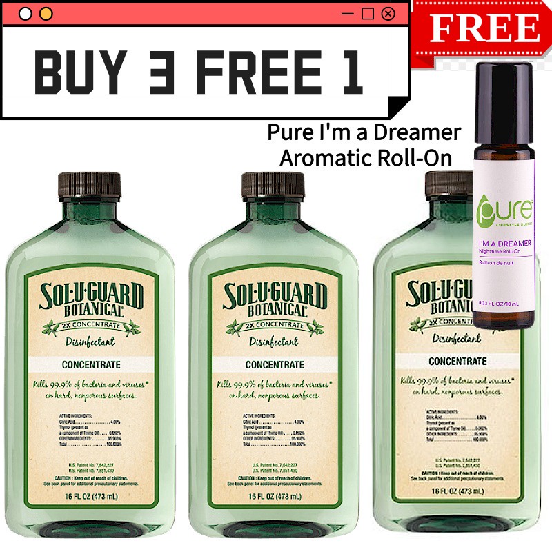 Buy 3 Free 1 Gift-Best & Natural Sanitizer-Sol-U-Guard Botanical(473ml ...