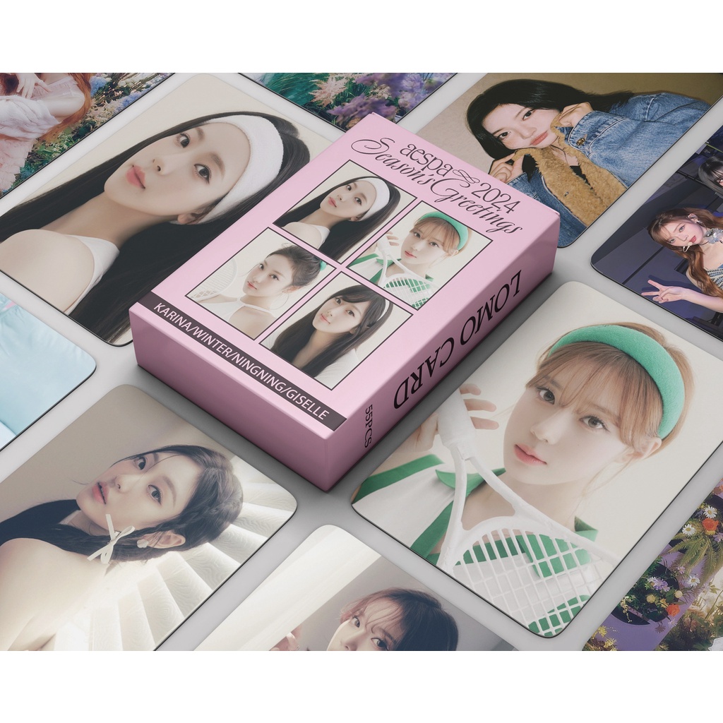 KPOP 55pcs/box Aespa Photocards 2024 Season's Greetings Album KPOP LOMO Card Collection Card ...