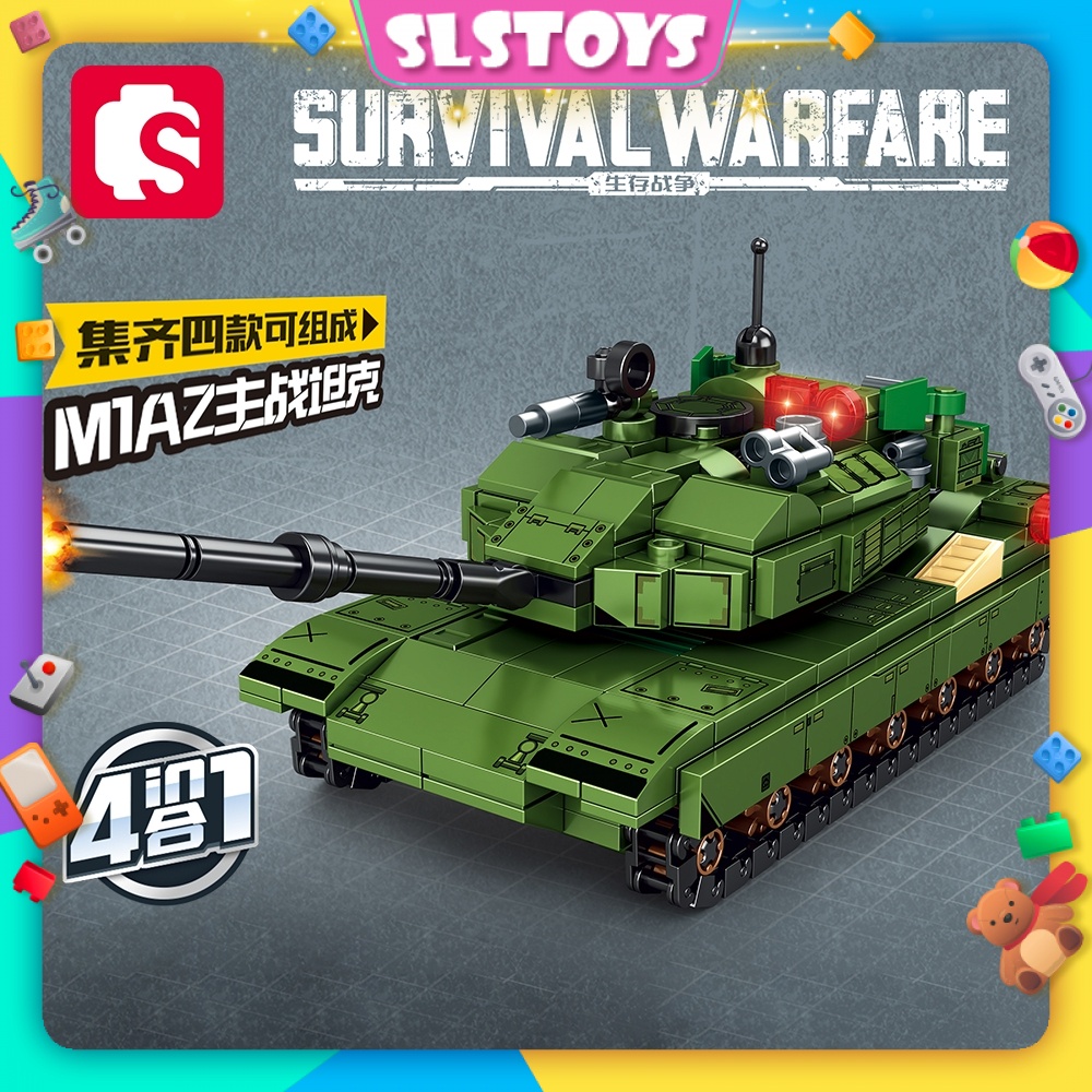 [4 IN 1] Sembo Block 2916-2919 Survival Warfare Series Tank Military ...