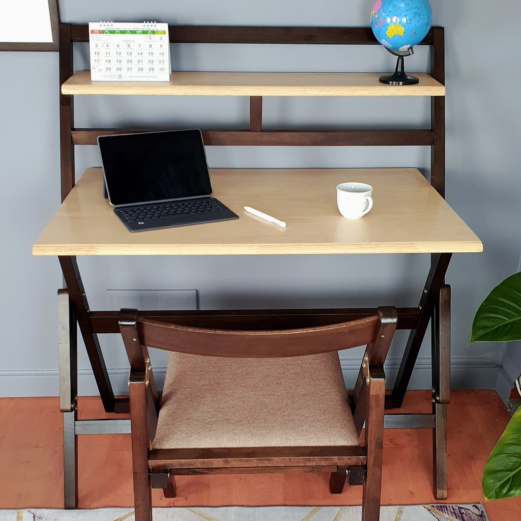Folding portable Desk D-269-x-Evergreen-Furniture Rubber Wood Working ...
