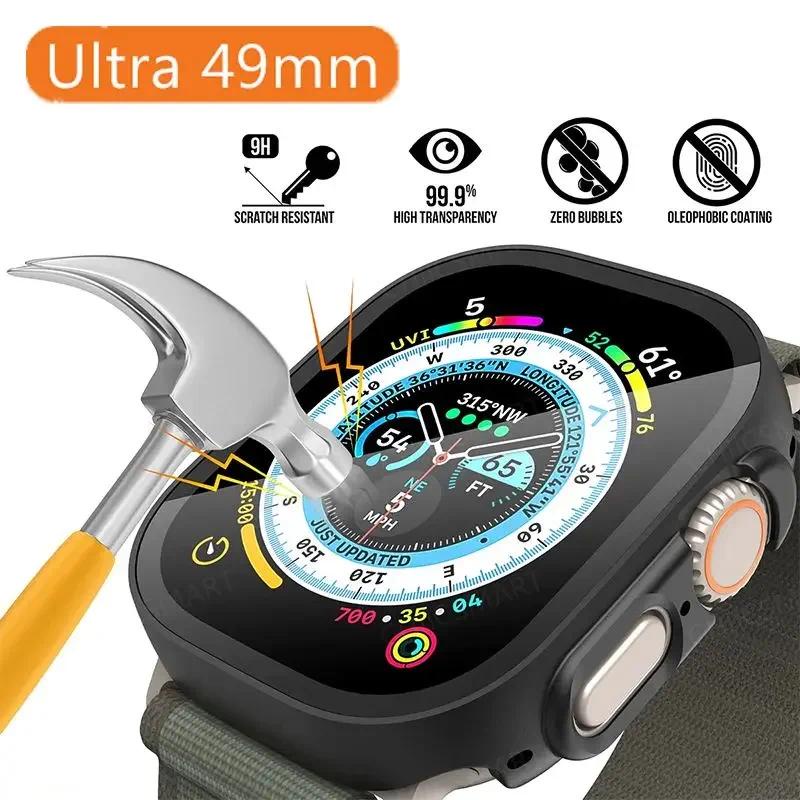 Glass+Case For Watch Ultra 2 49mm Tempered Cover smartwatch Screen ...