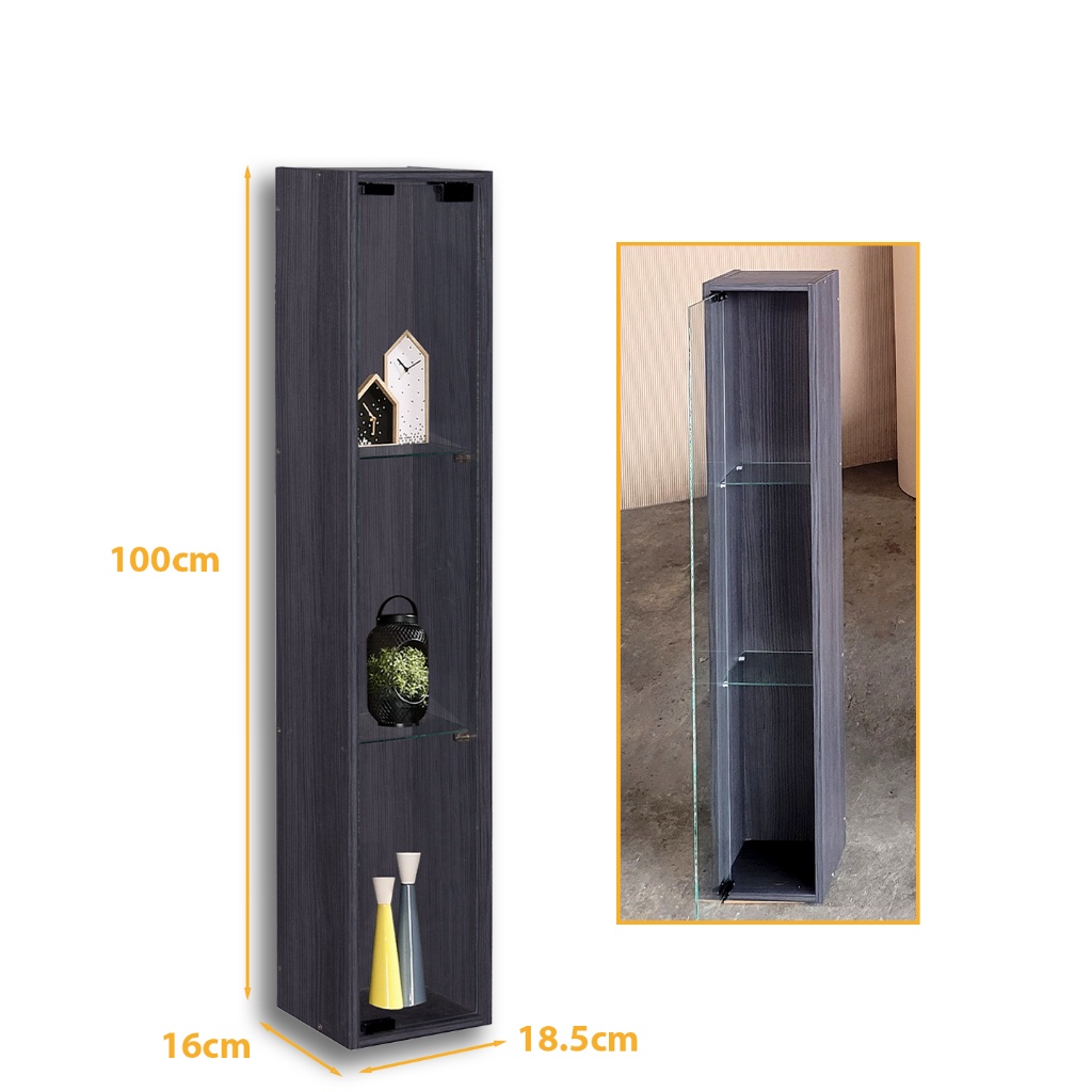 VINCE Glass Cabinet Glass Display Cabinet Display Rack Almari Kaca Rak ...