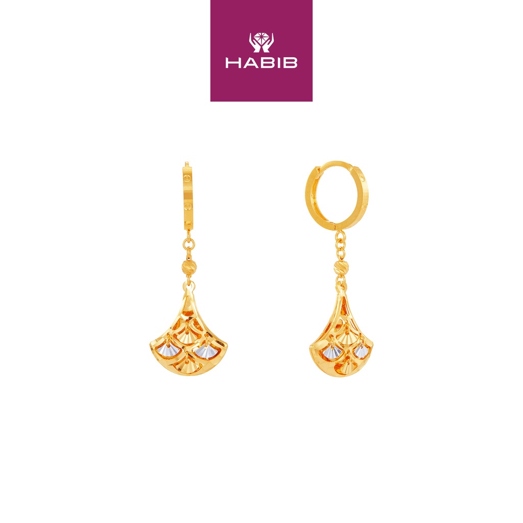HABIB 916/22K Yellow Gold Earrings PSE021023 | Shopee Malaysia