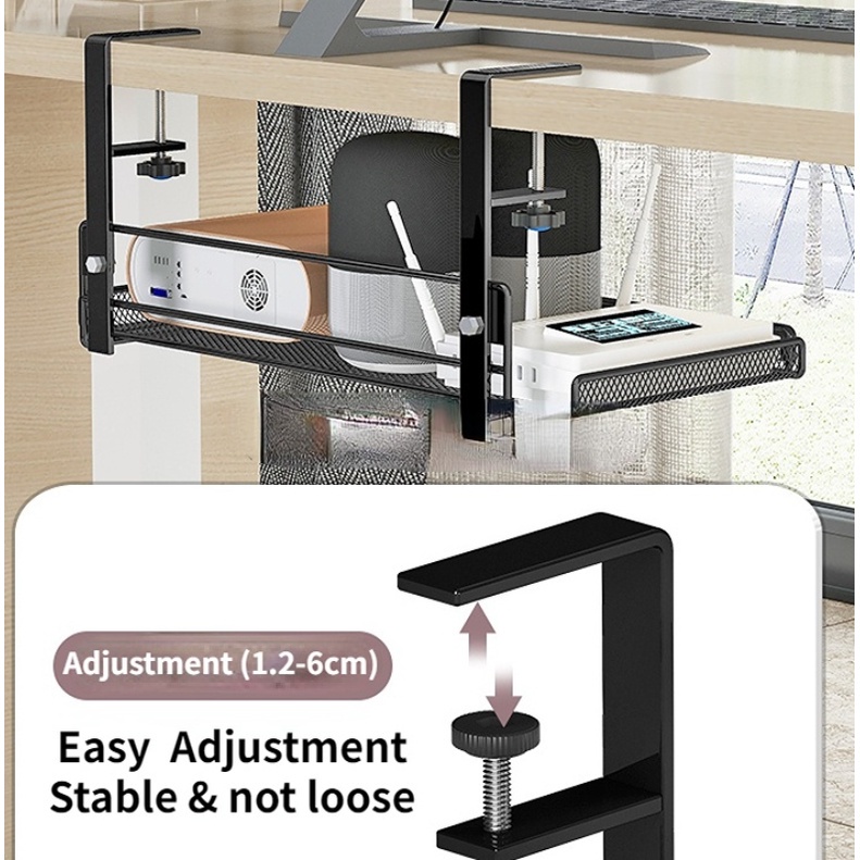 Home Office Desk Wire Organizers Under Table Storage Rack Wire Desk ...