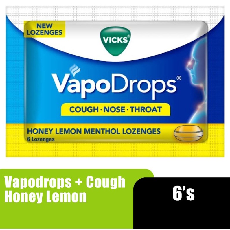 VICKS VAPODROPS + COUGH HONEY LEMON 6'S | Shopee Malaysia