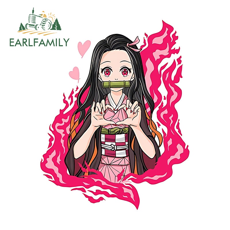 EARLFAMILY 13cm x 10.2cm Demon Slayer Nezuko Car Sticker Motorcycle ...