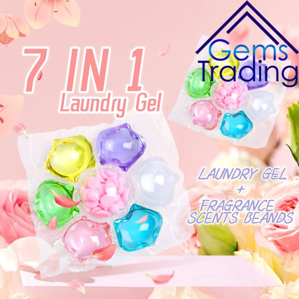 7 IN 1 Flower Laundry Gel With Scent Beads Detergent Softener ...