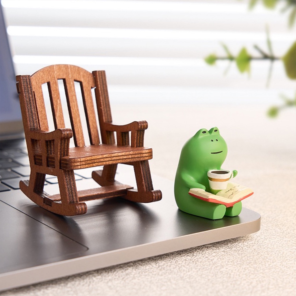 Miniature Frog Figurine Tiny Frog Statue Adorable Frog Rocking Chair ...