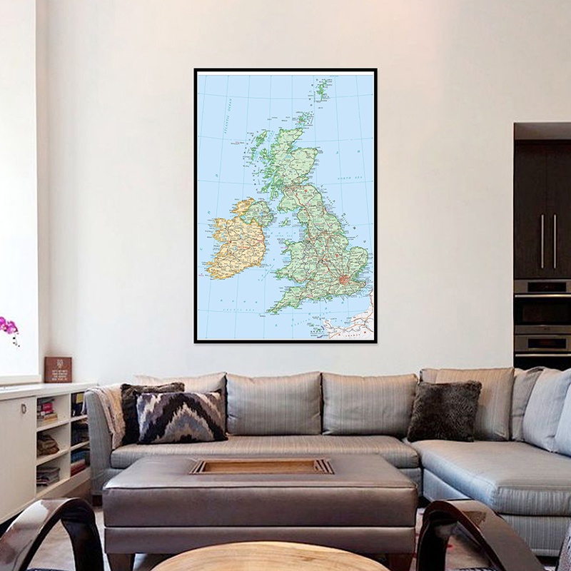 [MAP] White Canvas Chinese Map UK Map Posters Gifts Wall Art Poster ...