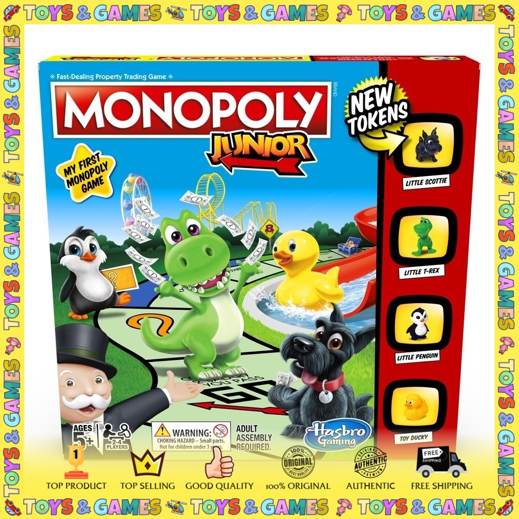 100% Original Hasbro Monopoly Junior Boardgames Fun Play For Family and kids | Shopee Malaysia