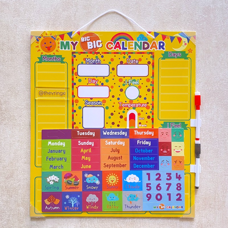 My Big Calendar Magnetic Montessori Children's Calendar Multifunctional ...
