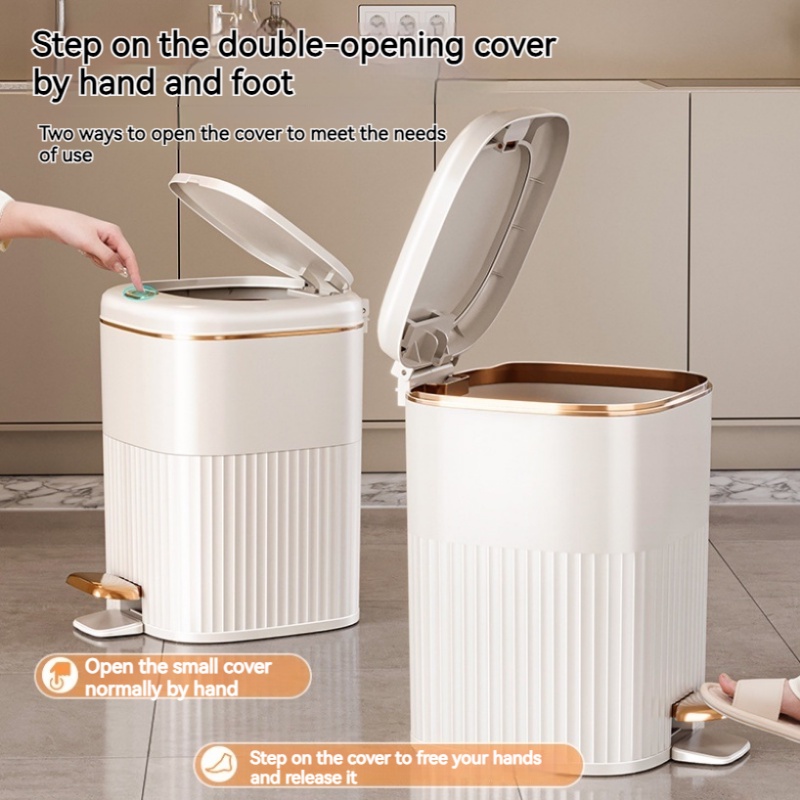 8L/ 10L /15L Light Luxury Trash Can with Pedal Lid Nordic Style Large ...