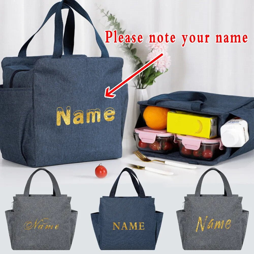 Portable Lunch Bag Custom Personalized Name Cooler Tote Insulated ...
