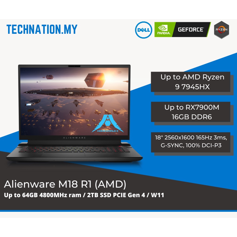 Dell Alienware Gaming Laptop M18 R1 (1st RX7900M GPU laptop, Extra ...