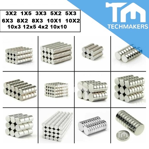 Neodymium Super Magnet Round Shape(Diameter xThickness)3x2,3x3,5x1,5x2 ...