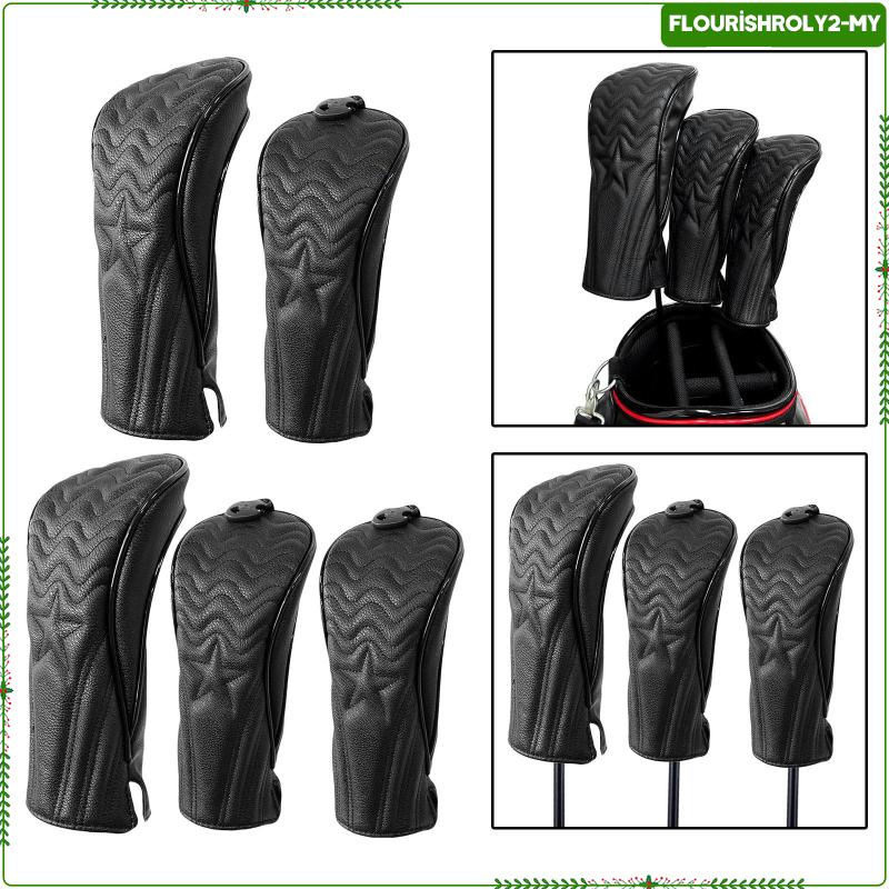 [Flourish] Novelty PU Golf Wood Headcover Drivers Covers Guard Club ...