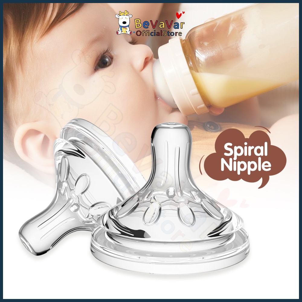 BEVAVAR 5.5CM Baby Nipple Wide Neck Puting Pacifier Silicone Wide Neck Nipple Natural Teat Anti ...