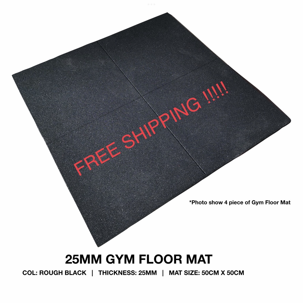 🔥HOT🔥10PCS X 25MM RUBBER GYM FLOOR MAT - GYMFIT SQ/ 50CM X 50CM ...