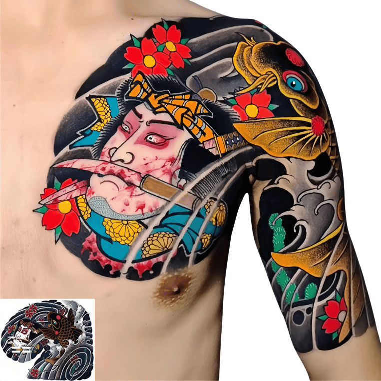 Half Armor Waterproof Cute Tattoo Stickers Personal Care Fake Men Women ...