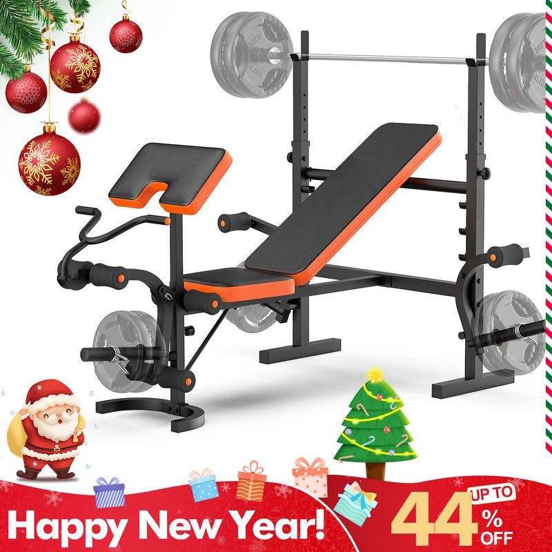 Weight Bench Set with Leg Extension No Weight Plates Included, 6 in 1 ...