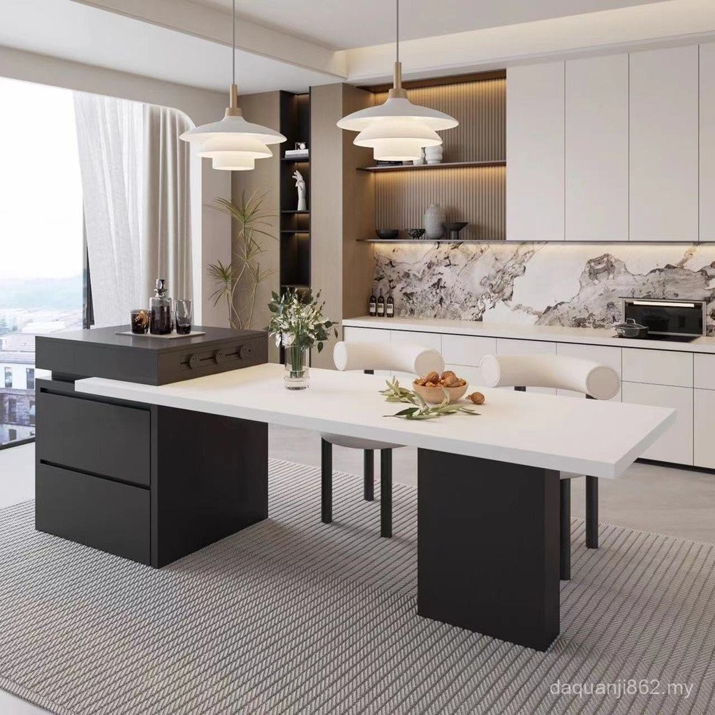 Retractable Slate Island Table Dining Table Integrated Household Small Apartment Nakajima Table ...