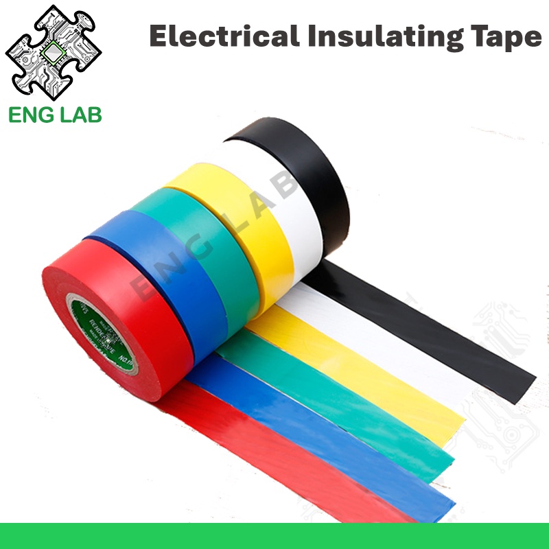 ENGLAB★Multi-Colored Electrical Insulating Self-Fusing PVC Tape (18mm x ...