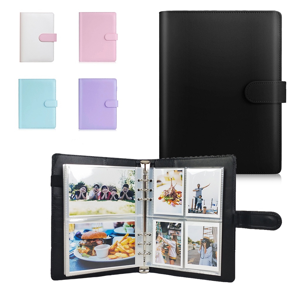 A5 6 Ring PU Leather Binder Photocards Cover Cute Loose-leaf Collect ...