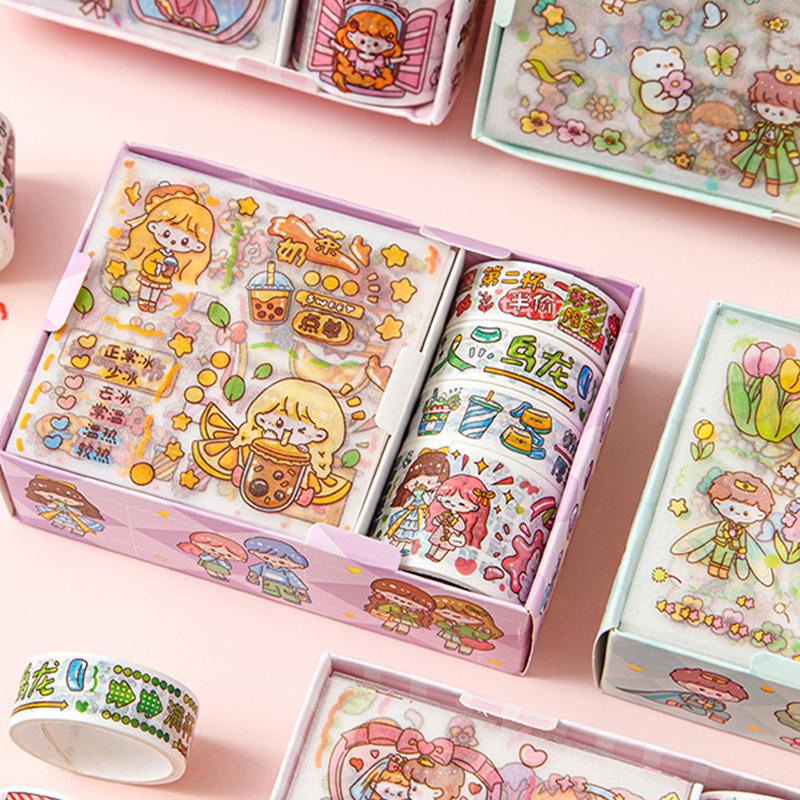 Washi Tape Sticker Set Cute Cartoon Sticker Gift Box Student DIY ...