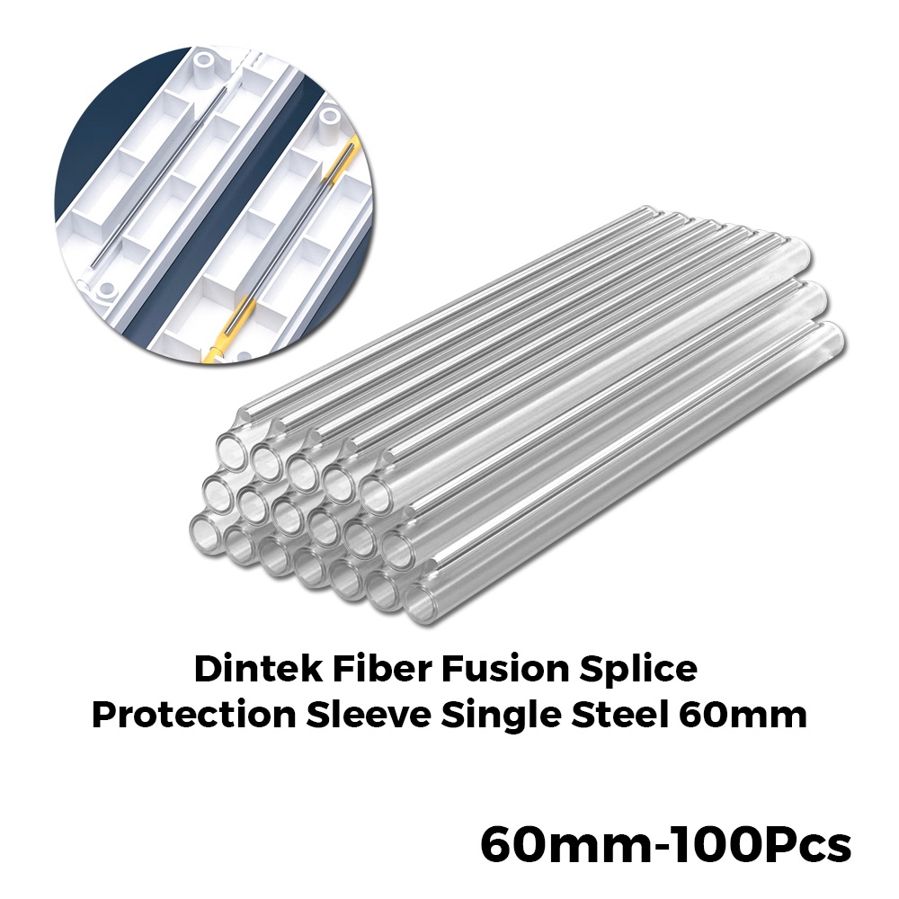Dintek Fiber Fusion Splice Protection Sleeve Single Steel 60mm | Shopee ...